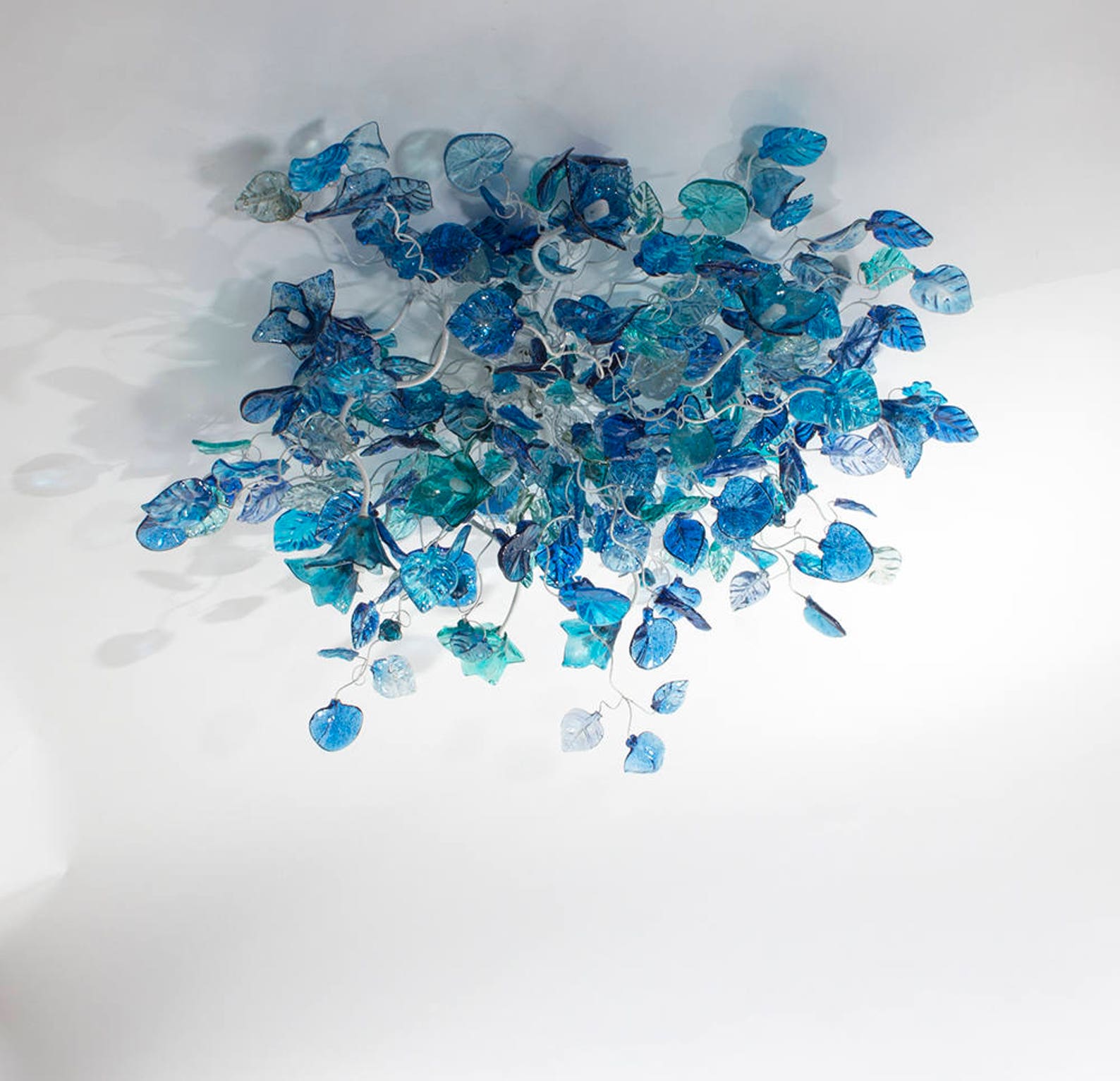 Large Flush Mount Ceiling Light Blue Ceiling Light Unique | Etsy