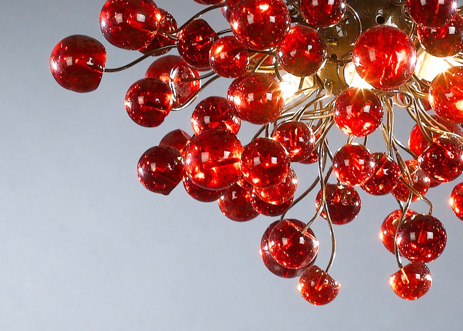 Red Ceiling Lamp Hanging Light With Red Bubbles for Dining | Etsy