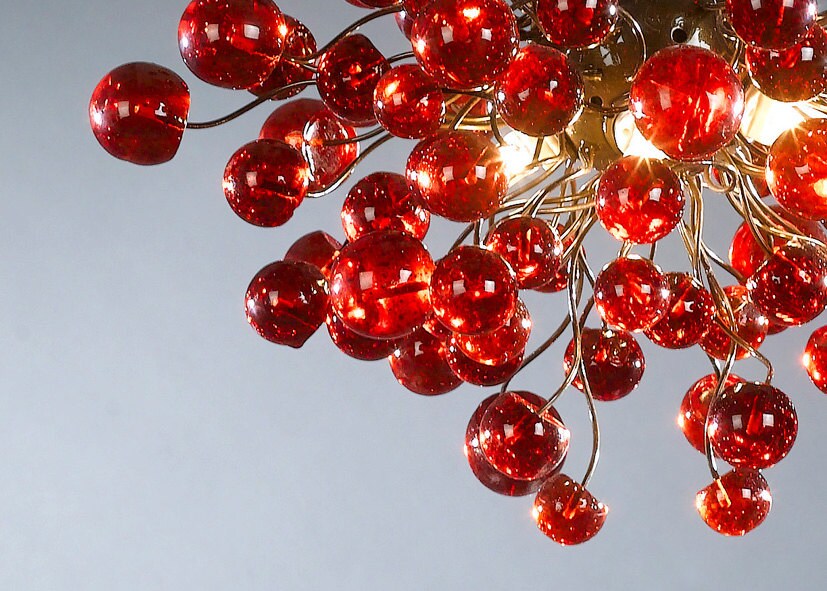 Red Ceiling Lamp Hanging Light With Red Bubbles for Dining | Etsy