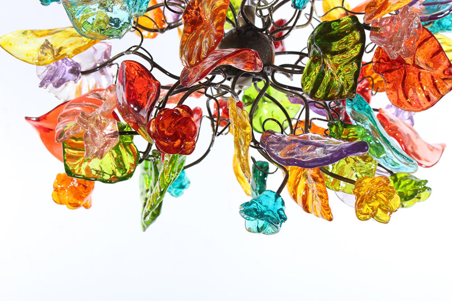 Colorful Ceiling Pendant Light With Flowers and Leaves - Decorative ...
