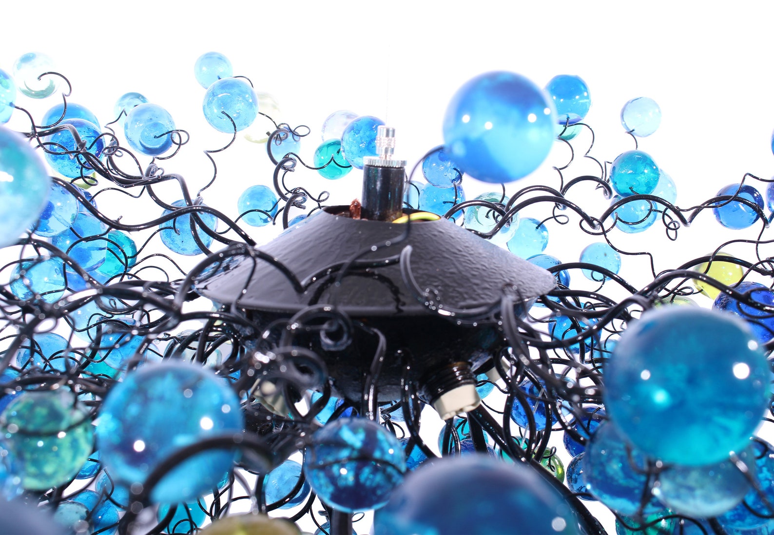 Blue Ceiling Lighting Fixture With Blue Bubbles for Dining Room, Living ...