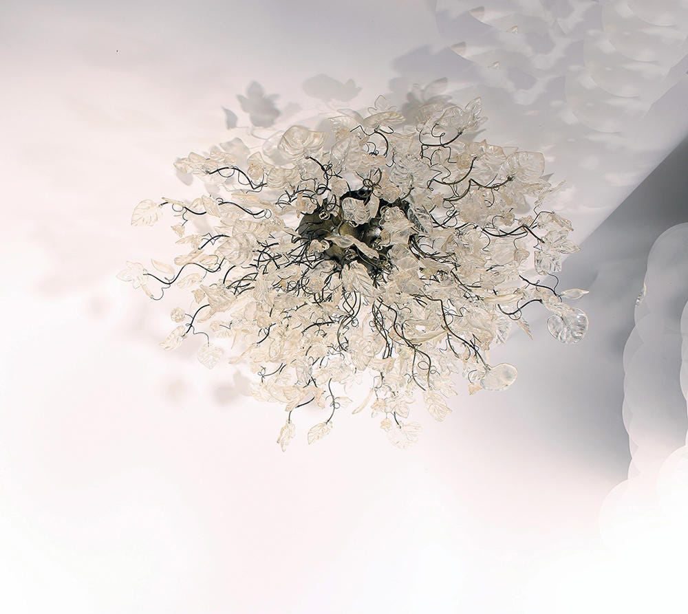 Flush Mount Lighting With Transparent Clear Flowers Wild - Etsy