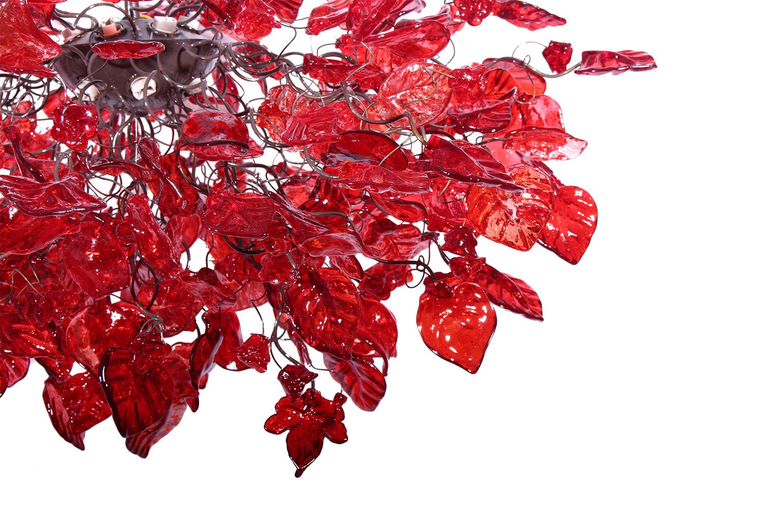 Ceiling Light Fixture Red Hanging chandeliers with flowers | Etsy