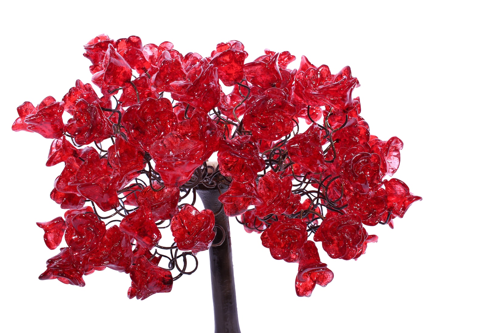Red Table Lamp, Bedside Lamps With Red Roses Flowers, Romantic Table ...