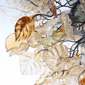 Elegant Flush Mount Ceiling Light With Champagne Color Flowers and ...