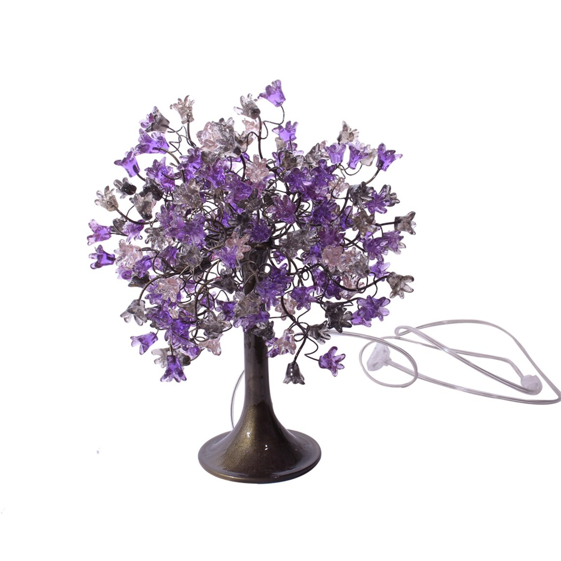 Purple Bedside Lamp Table Lamp With Violet Gray and Clear | Etsy