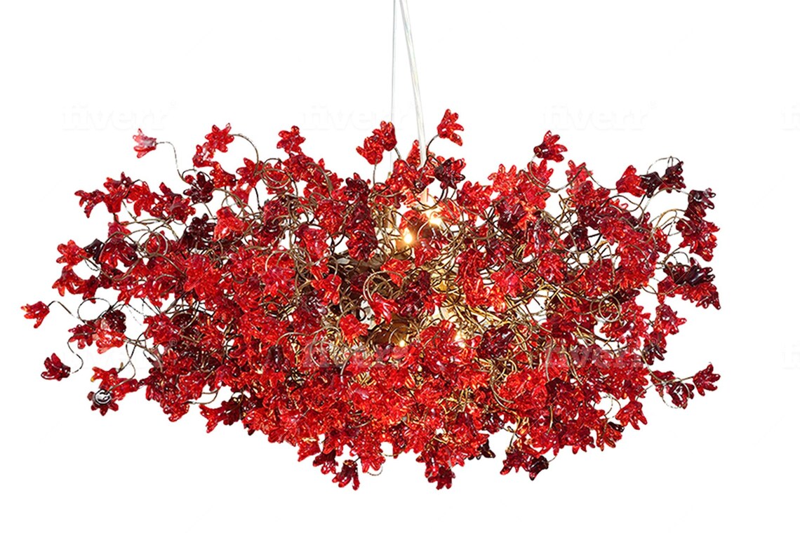 Red Light Fixture Modern Hanging Chandeliers for Dining Room - Etsy