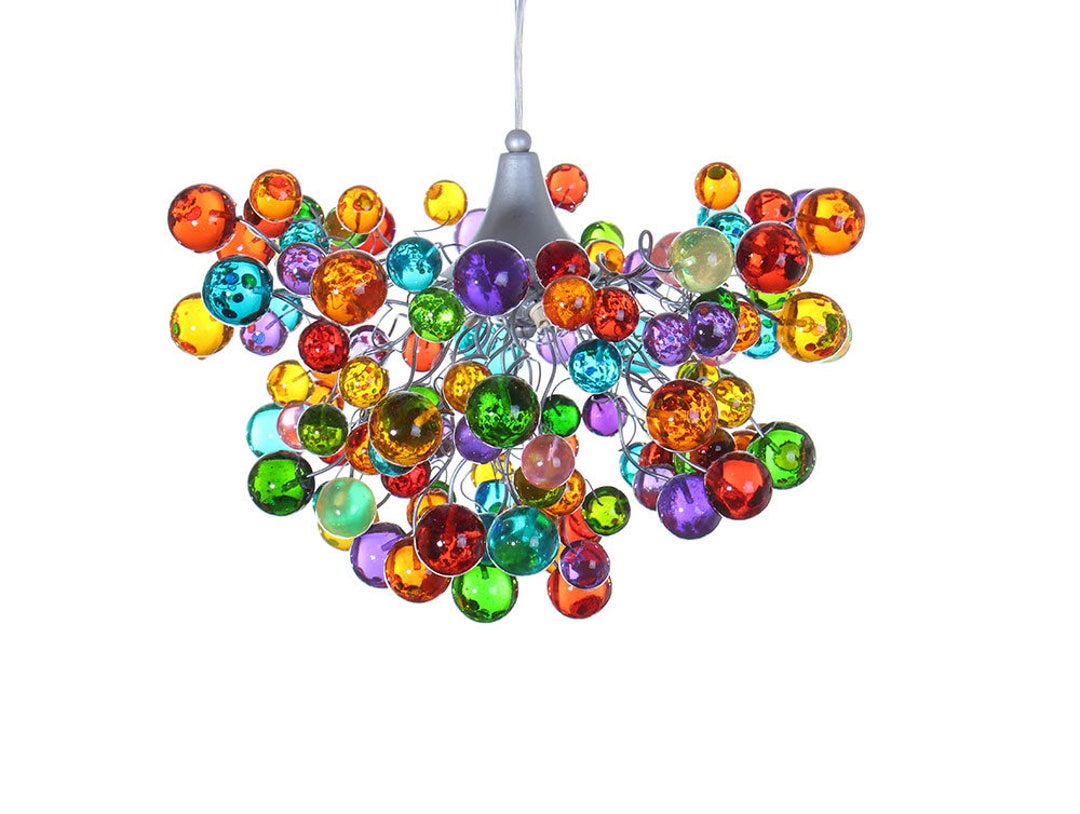 Chandelier With Colorful Bubble, Modern Ceiling Light Fixture With ...