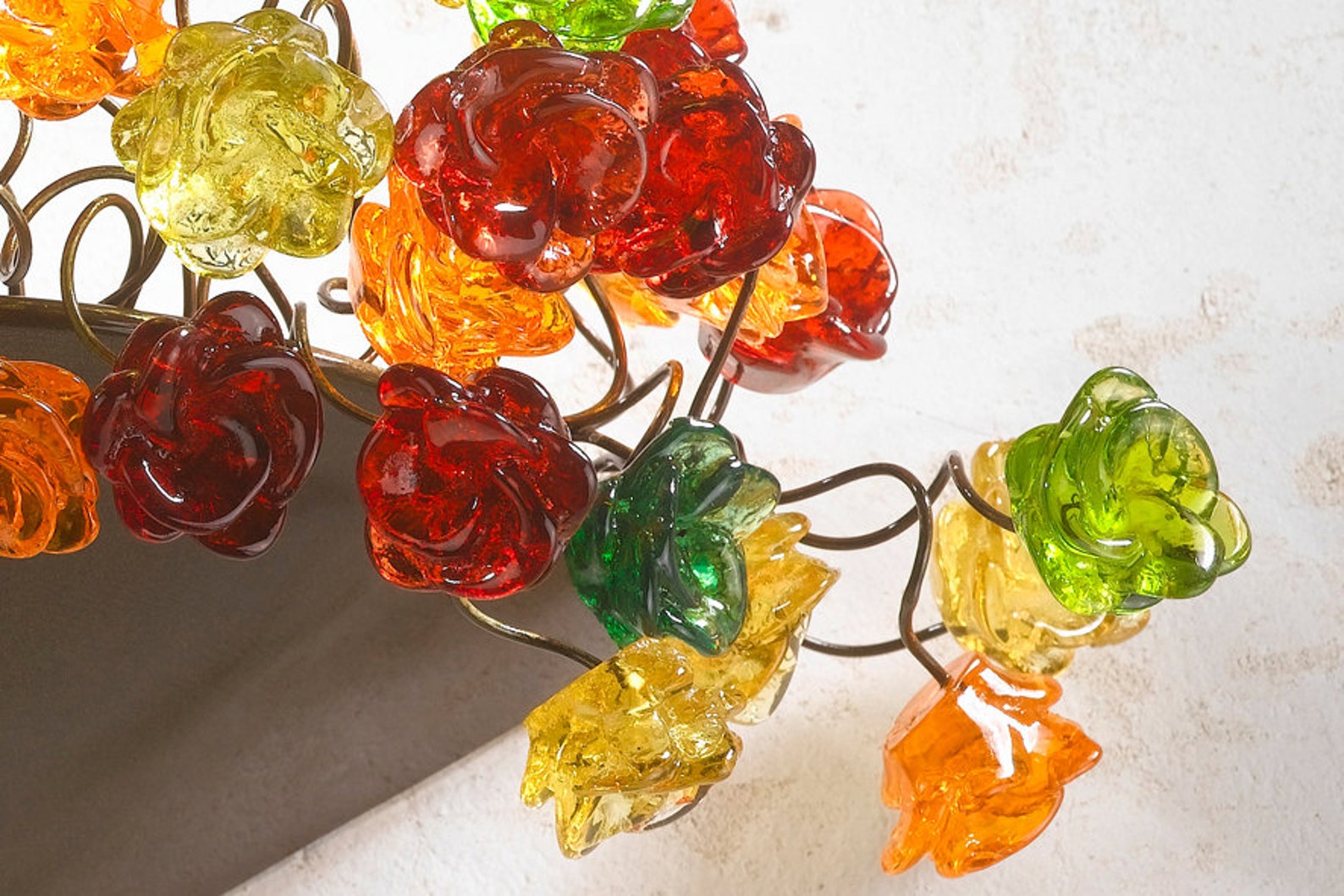 Modern Wall Sconce With Warm Color Flowers - Etsy