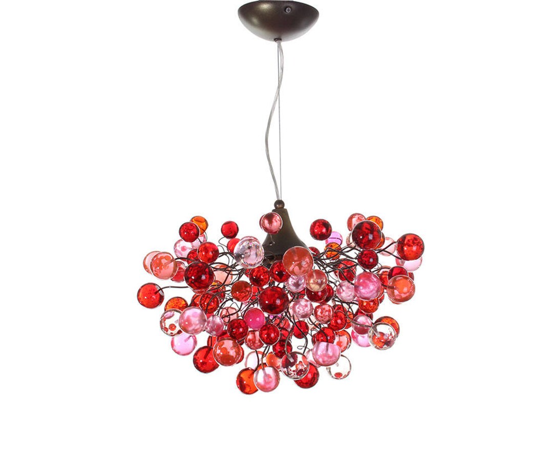 Bubbles Light Fixtures, Red and Pink Bubbles Hanging Lamp for Children ...