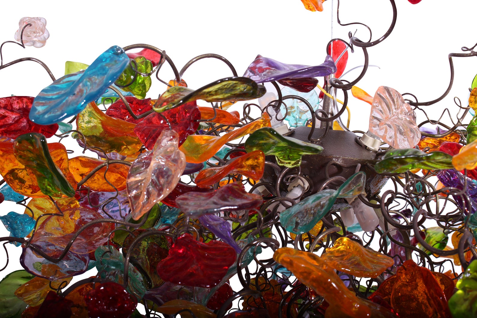 Hanging Modern Chandeliers With Colorful Flowers and Leaves - Unique ...