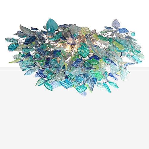 Large Flush Mount Ceiling Light Blue Ceiling Light Unique | Etsy