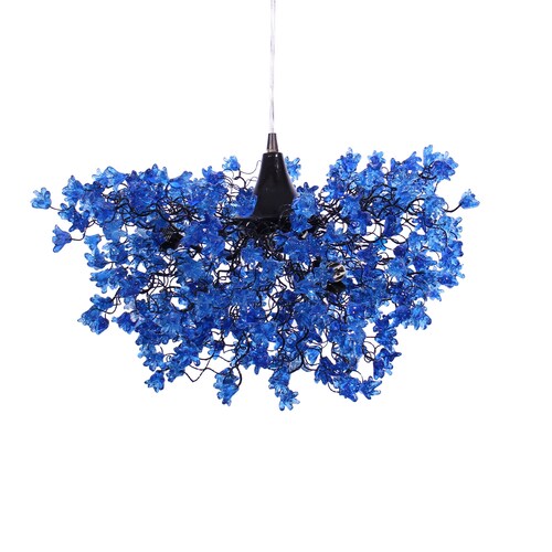 Blue Ceiling Lighting Fixture With Blue Bubbles for Dining - Etsy
