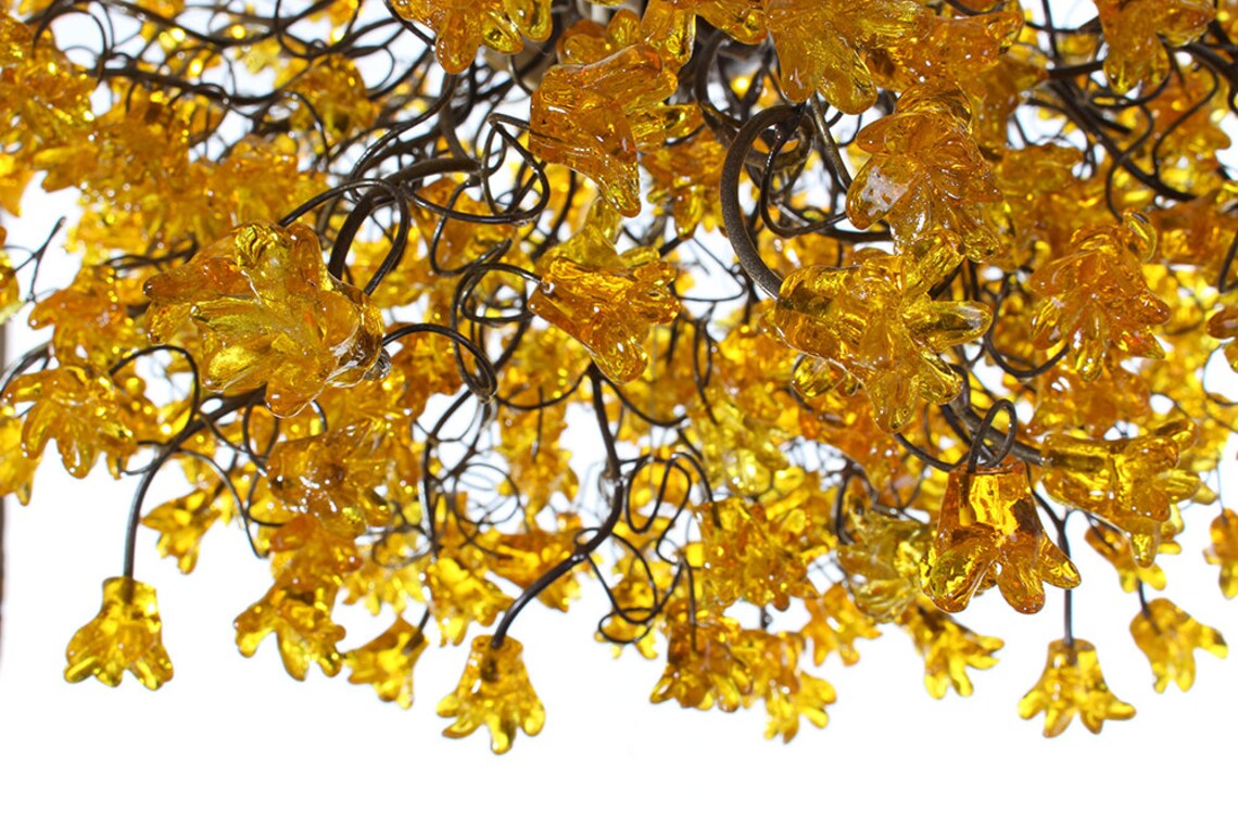 Hanging Ceiling Light With Yellow Flowers for Dining Room. - Etsy