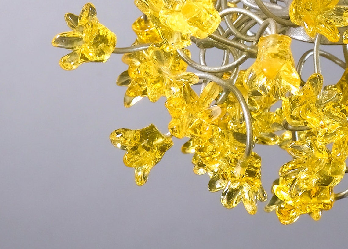 Yellow Flowers Hanging Lights for Hall, Bathroom, Bedside Lamp. - Etsy
