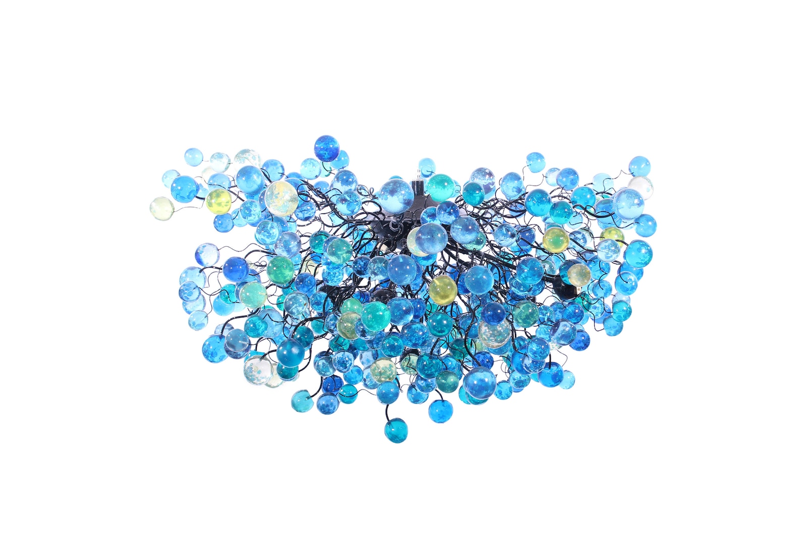 Blue Ceiling Lighting Fixture With Blue Bubbles for Dining Room, Living ...