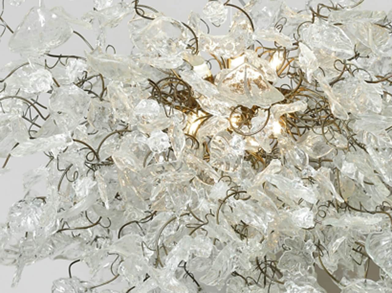 Hanging Chandeliers with transparent clear leaves and flowers | Etsy