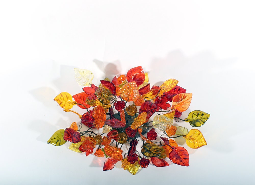 Wall Sconce Lighting With Warm Color Flowers and Leaves for Hall Living ...