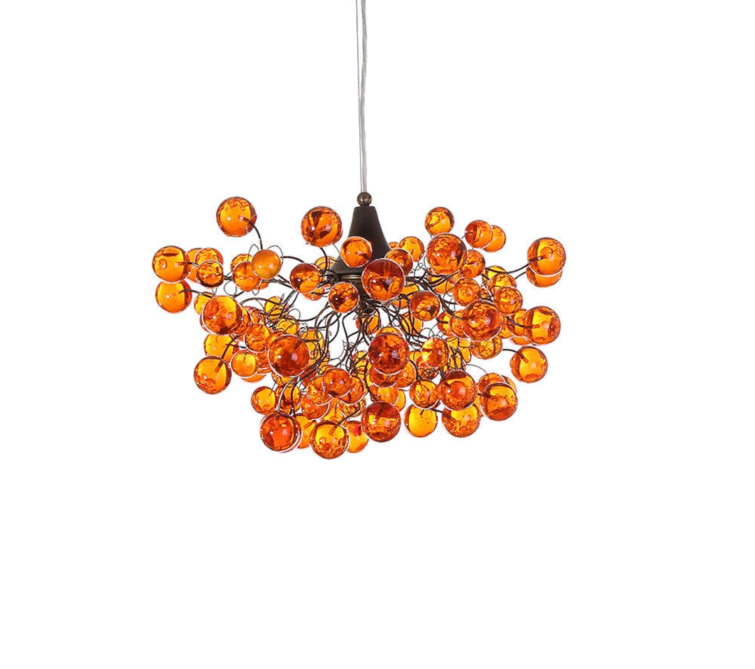 Orange Ceiling Light, Elegant and Unique Chandelier With Different Size ...
