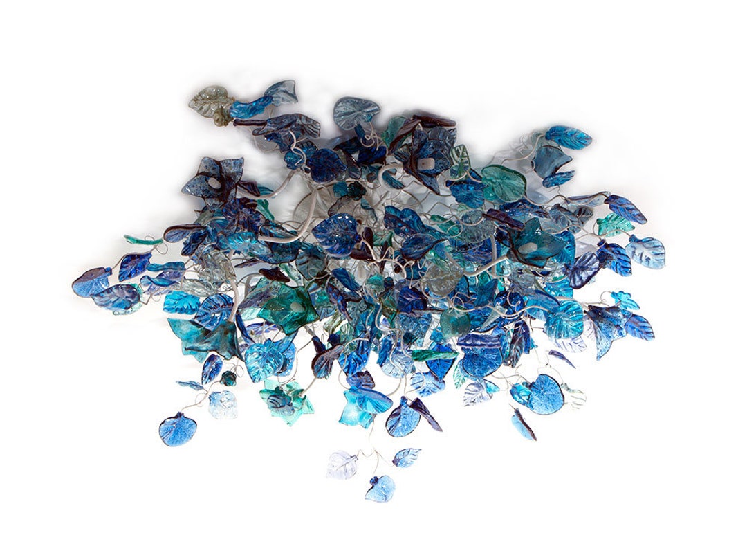 Large Flush Mount Ceiling Light, Blue Ceiling Light, Unique Ceiling ...