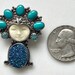 Sajen Moon Face Pendant Brooch, Blue Topaz Stone, Blue Druzy, Turquoise ...