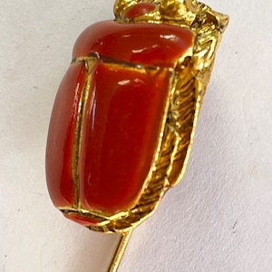 Egyptian Revival Scarab Stick Pin, Enamel Scarab Pin, Vintage Beetle ...