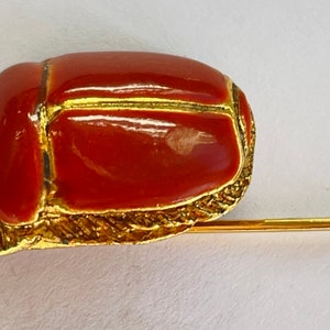 Egyptian Revival Scarab Stick Pin, Enamel Scarab Pin, Vintage Beetle ...