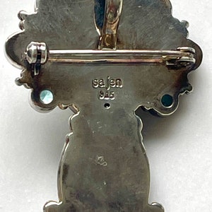 Sajen Moon Face Pendant Brooch, Blue Topaz Stone, Blue Druzy, Turquoise ...