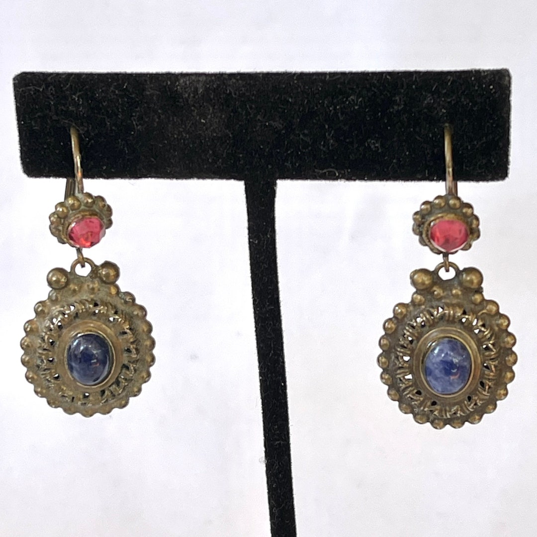 Sorrelli Drop Earrings, Pink Crystal Lapis Lazuli, Pierced Earrings ...
