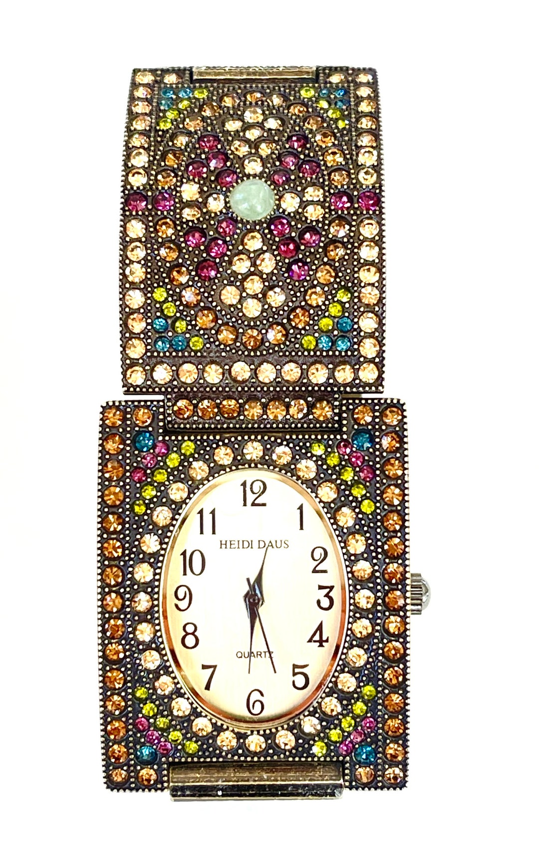 Heidi Daus Art Deco Watch Bracelet, Jeweled Crystal Watch Bangle ...