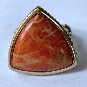 Barse Apple Coral Ring, Beaded Split Shank Sides, Vintage Barse Jewelry ...