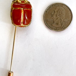 Egyptian Revival Scarab Stick Pin, Enamel Scarab Pin, Vintage Beetle ...