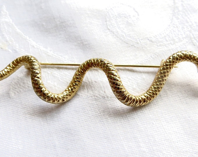 Vintage Art Deco Slithering Snake Brooch, Egyptian Revival Snake Pin ...
