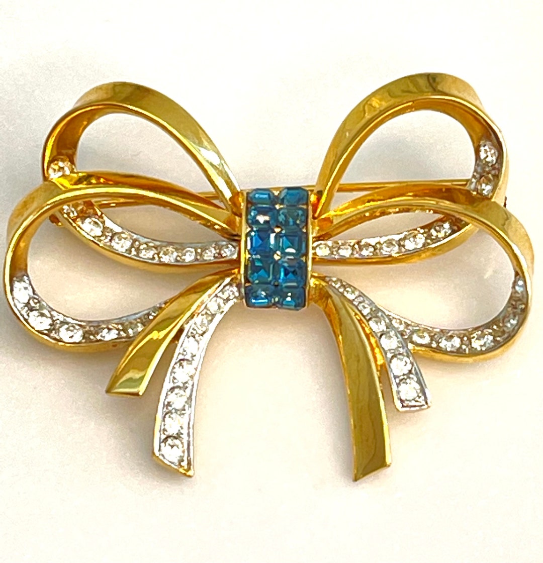 Vintage Nina Ricci Bow Brooch, Hollywood Regency French Ribbon Pin ...