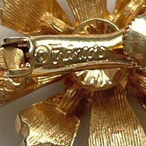 Francois Gold Floral Earrings, Francois for Coro, Gold Plated Clip ...