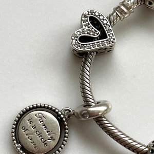 Pandora Moments BARREL Bracelet, Sterling Silver, Family Dangle Charm ...