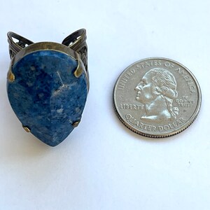 Sorrelli Blue Lapis Ring, Bold Openwork Shank, Adjustable Ring, Vintage ...