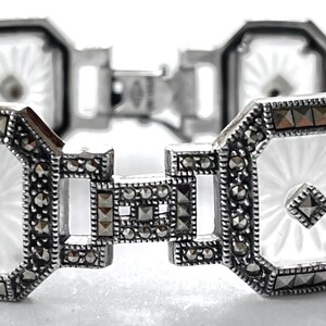 Judith Jack Sterling Camphor Glass Panel Bracelet Marcasite - Etsy