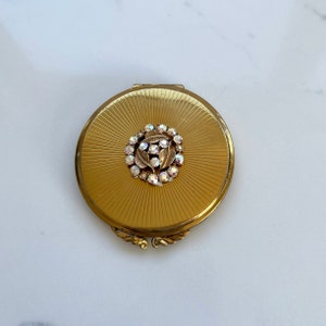 Volupte Art Deco Compact, Rhinestone Compact, Powder Compact, Vanity ...