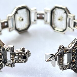 Judith Jack Sterling Camphor Glass Panel Bracelet Marcasite - Etsy