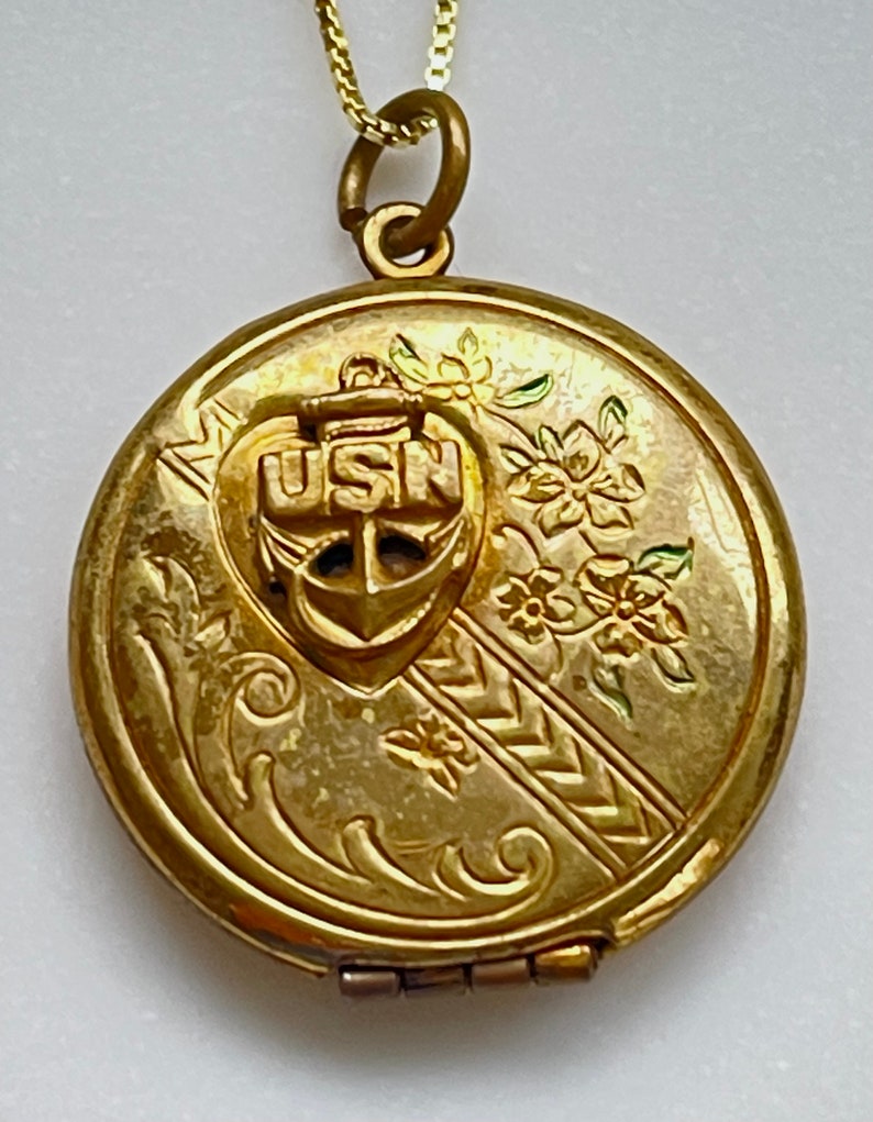 US Navy Locket Etched Locket Raised Relief US Navy Logo - Etsy