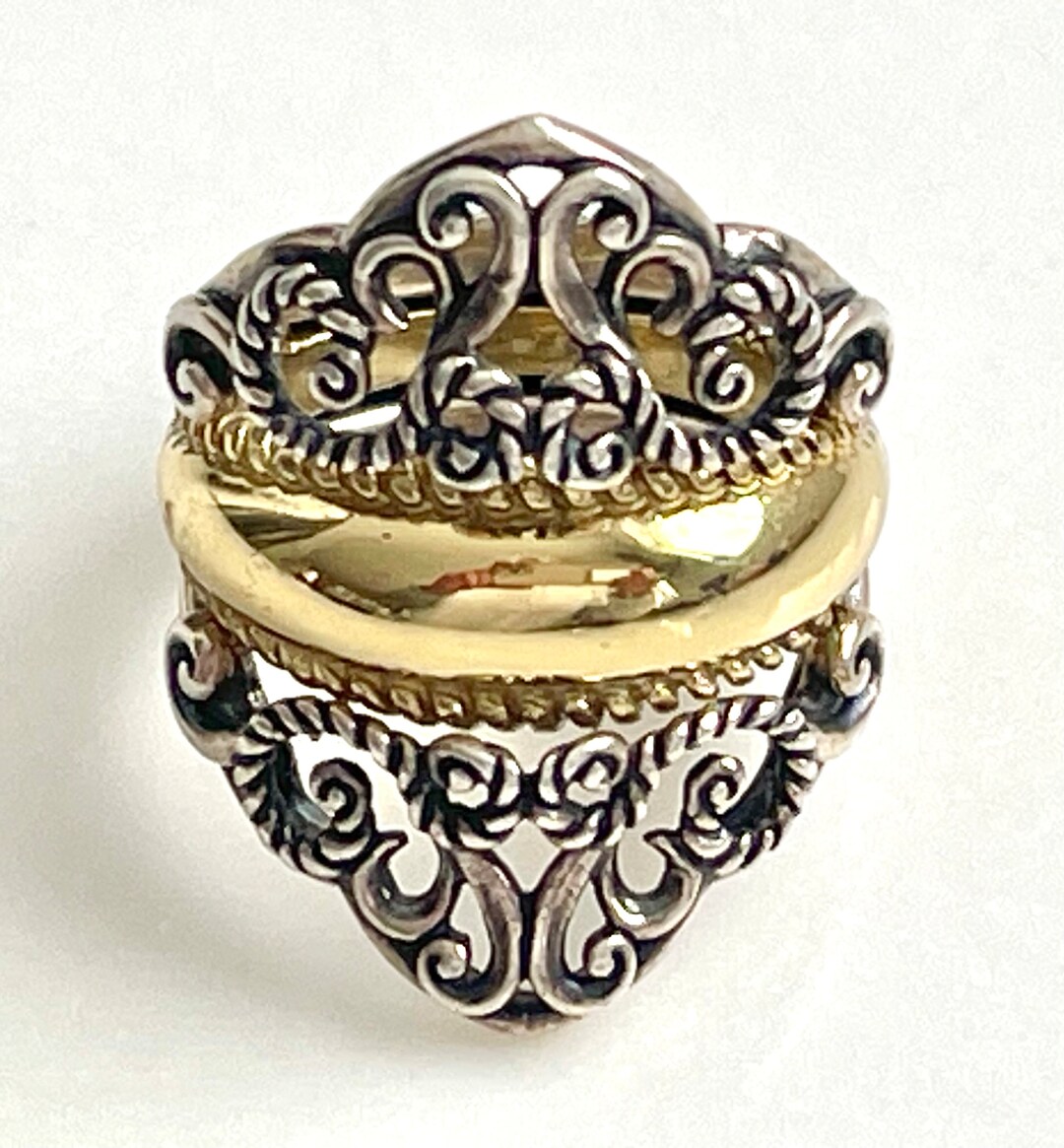 Carolyn Pollack Sterling Filigree Ring, Large Ornate Ring Relios ...