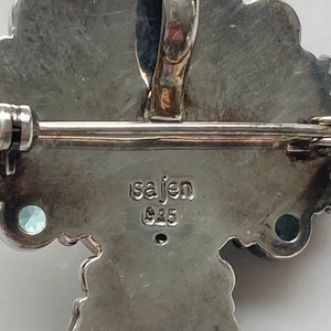 Sajen Moon Face Pendant Brooch, Blue Topaz Stone, Blue Druzy, Turquoise ...