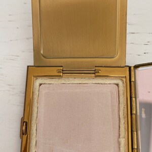 Vintage Rhinestone Compact, Emerald Cut Rhinestones, Powder Compact ...