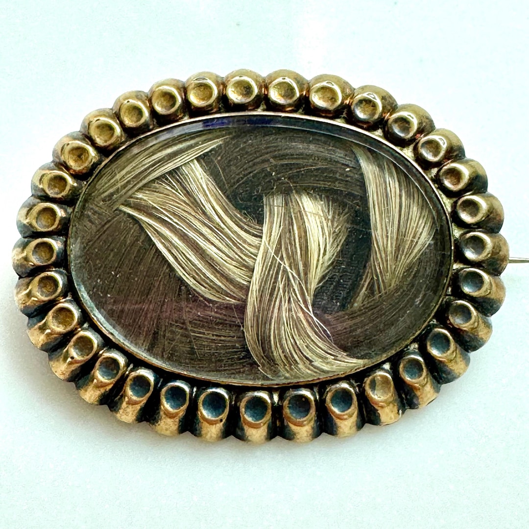 Antique Victorian Mourning Pin, 10K Mourning Hair Brooch, Antique ...