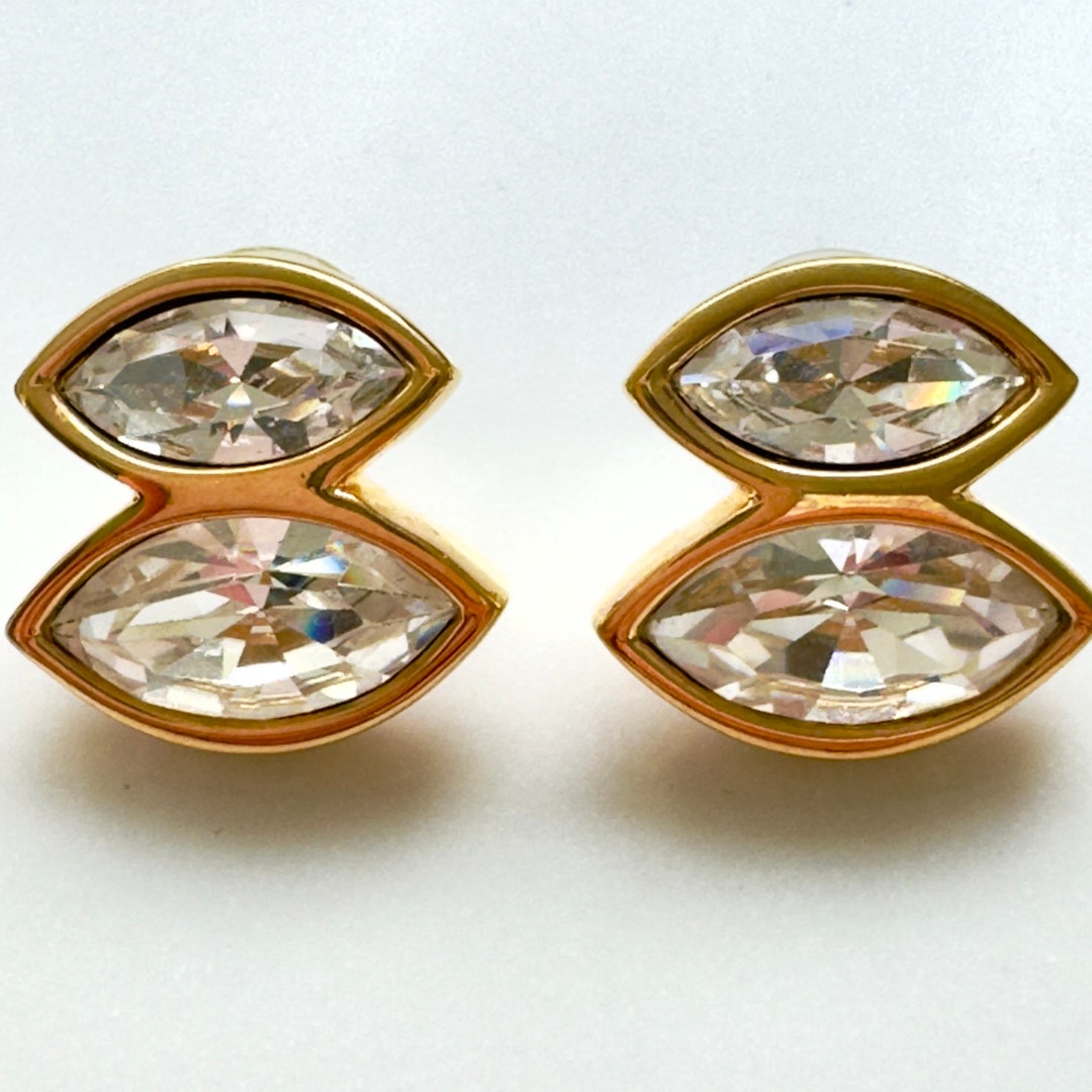 Swarovski Crystal Earrings, Clear Swarovski Earrings Crystal, Signed ...