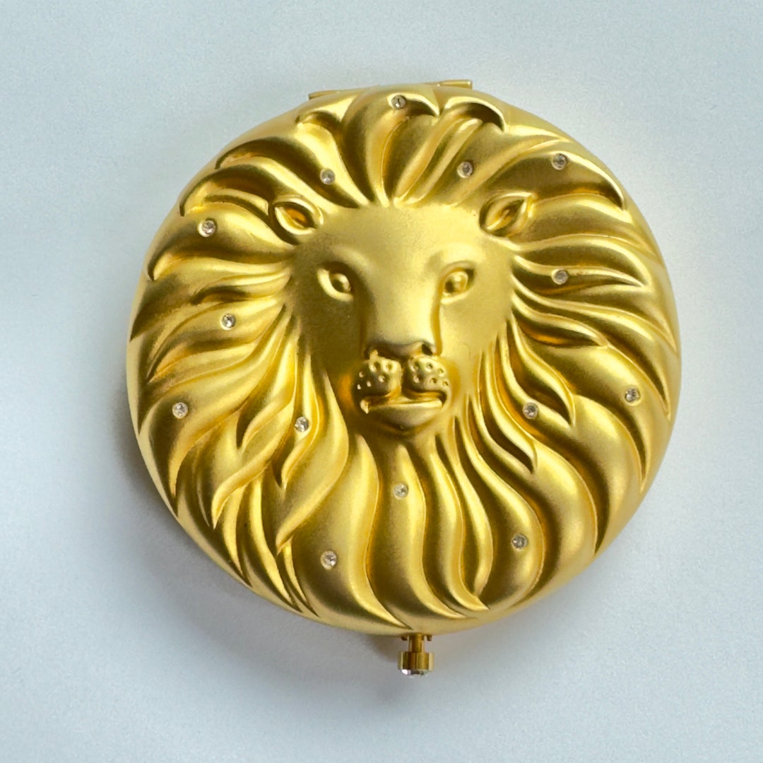 Estee Lauder Golden Leo Compact, Rhinestone Lion Powder Compact ...