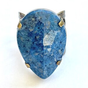 Sorrelli Blue Lapis Ring, Bold Openwork Shank, Adjustable Ring, Vintage ...