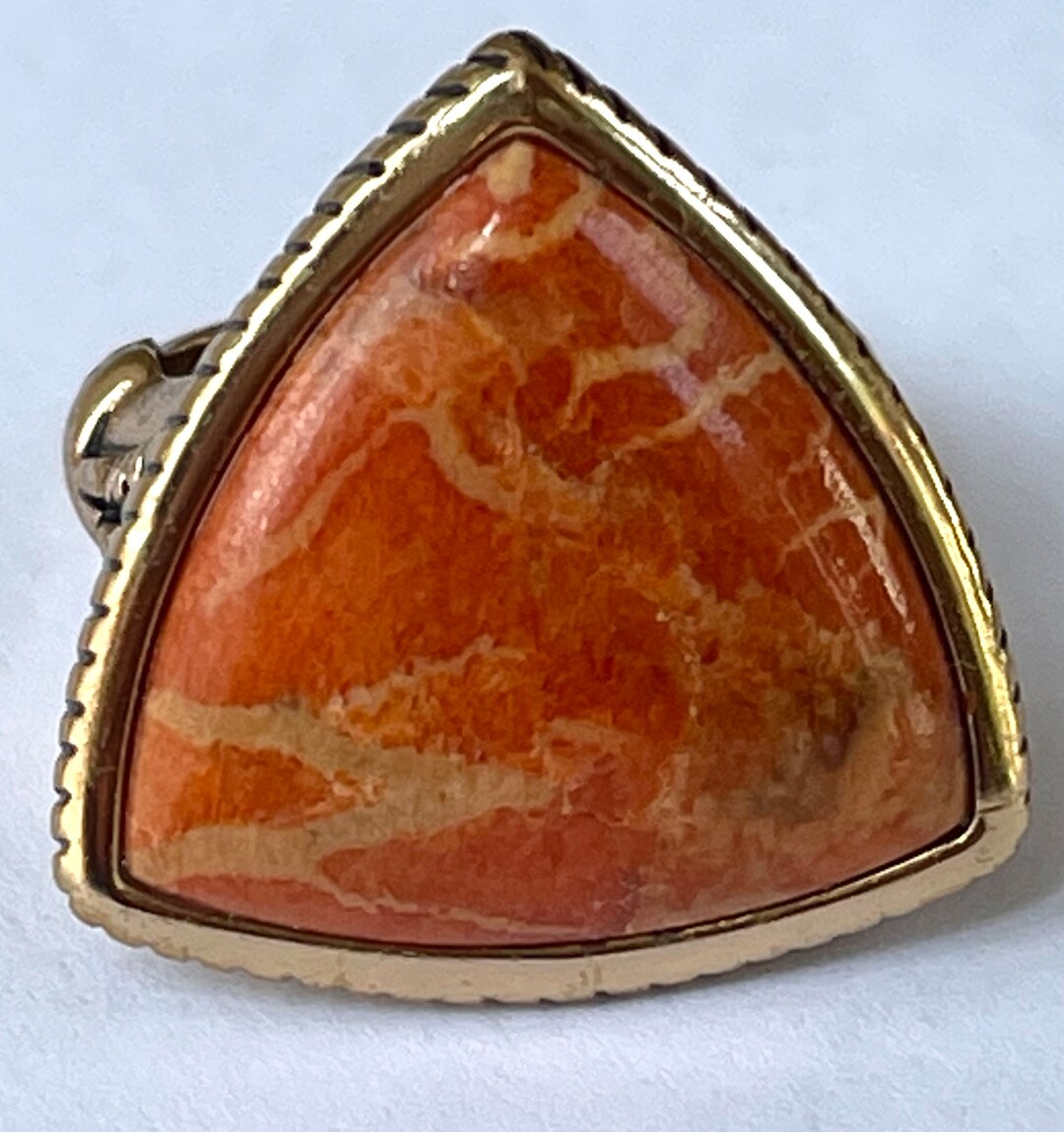 Barse Apple Coral Ring, Beaded Split Shank Sides, Vintage Barse Jewelry ...
