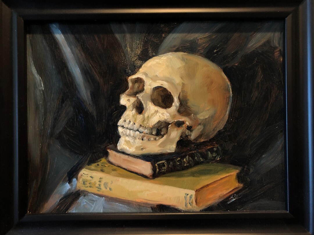 Skull & Books - Etsy